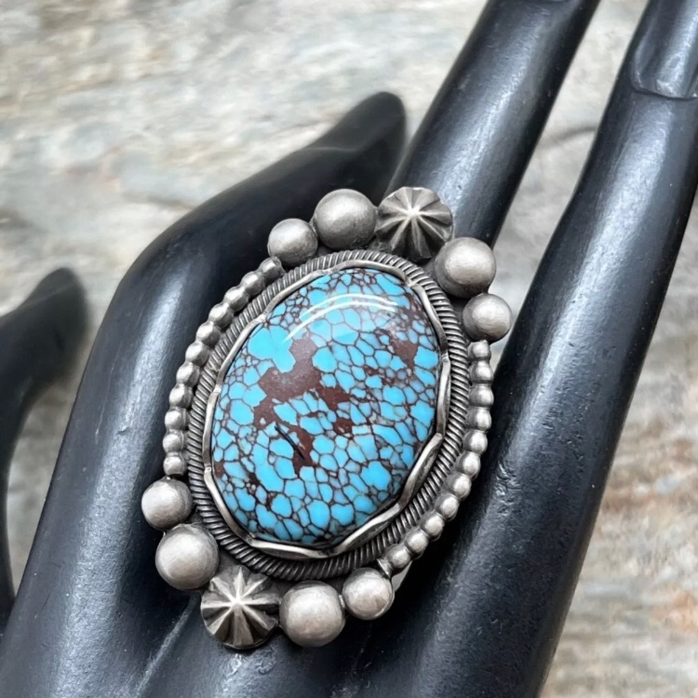 Elgin Tom Sterling Silver Egyptian Turquoise Ring. Si… - Gem
